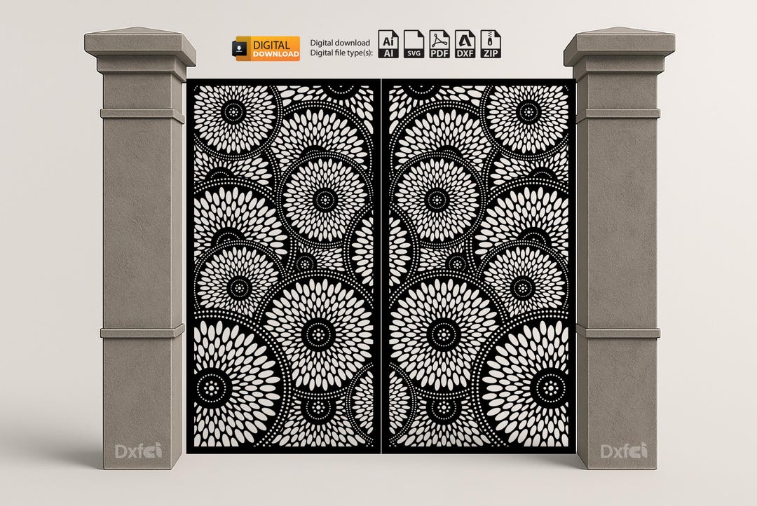 Floral Panel Laser Cut File: Garden Gate Design (SVG DXF AI) #1338 - Etsy