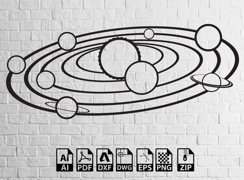 Solar System Svg Planets Svg Lasercut Home Decor Wallart - Etsy