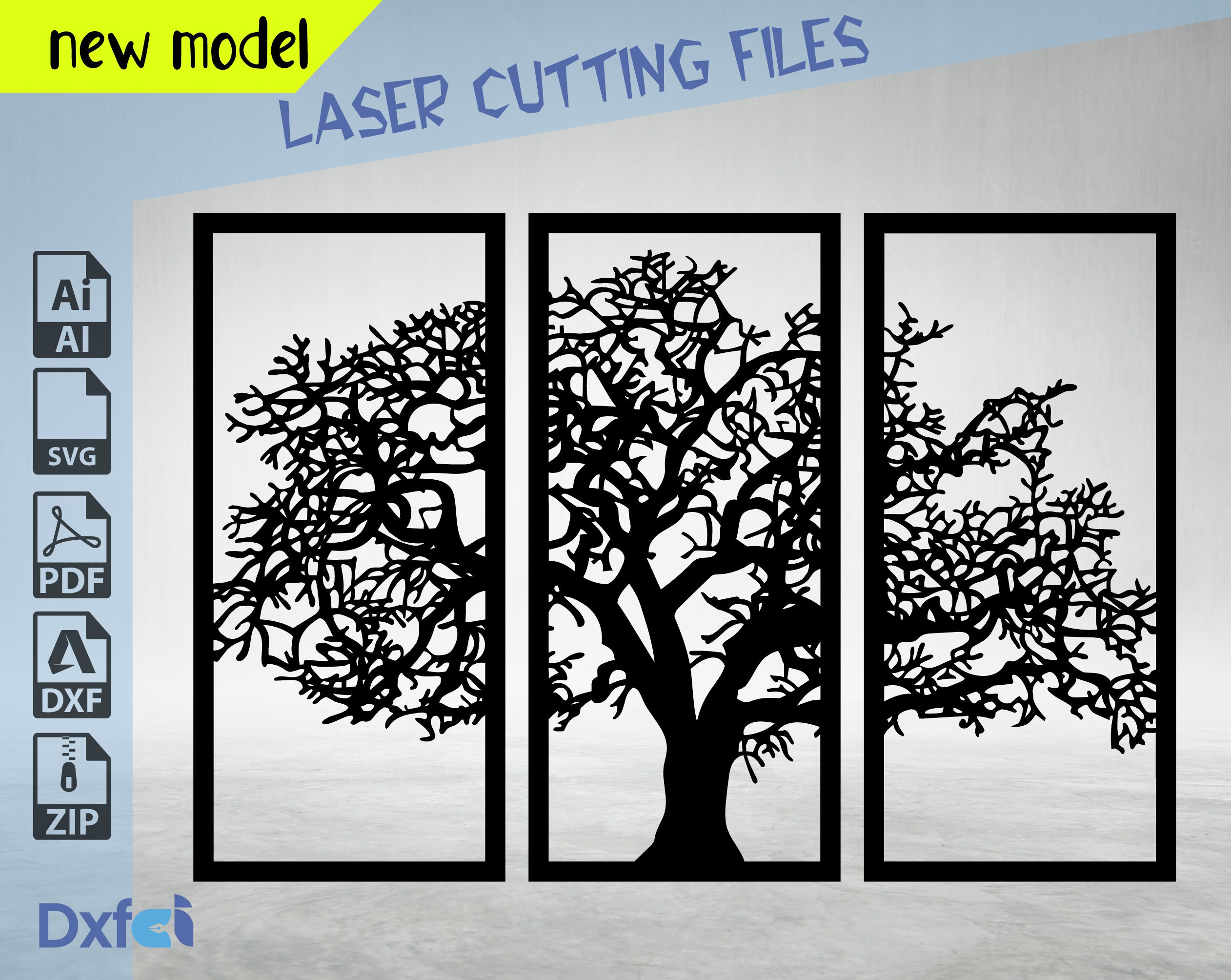 Tree of Life 3 Panels Metal Tree Svg Wall Art Tree Sign Tree - Etsy ...