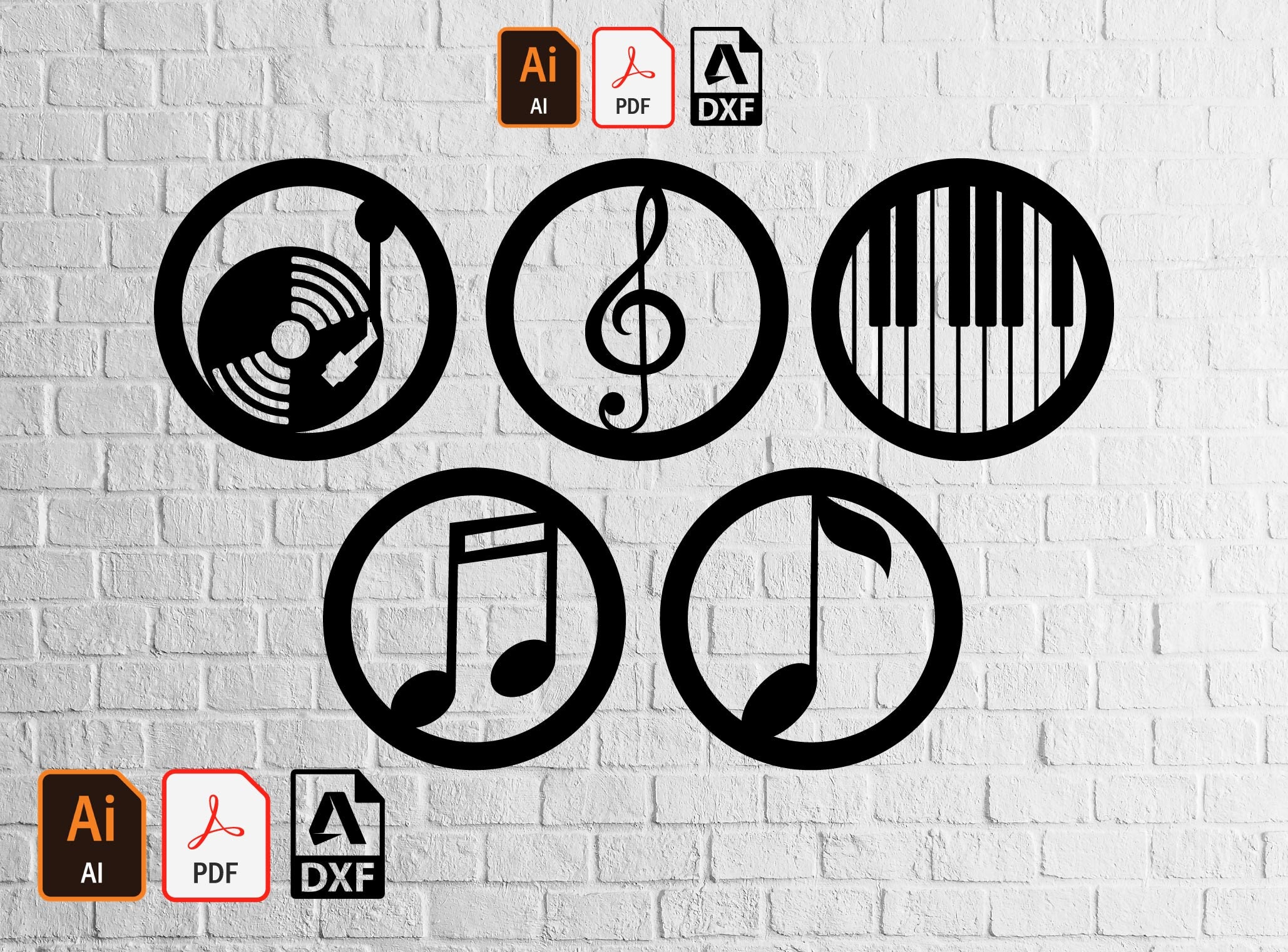 Music Svgmusic Note Svgmusical Svg Laser Cut Dxf Files - Etsy