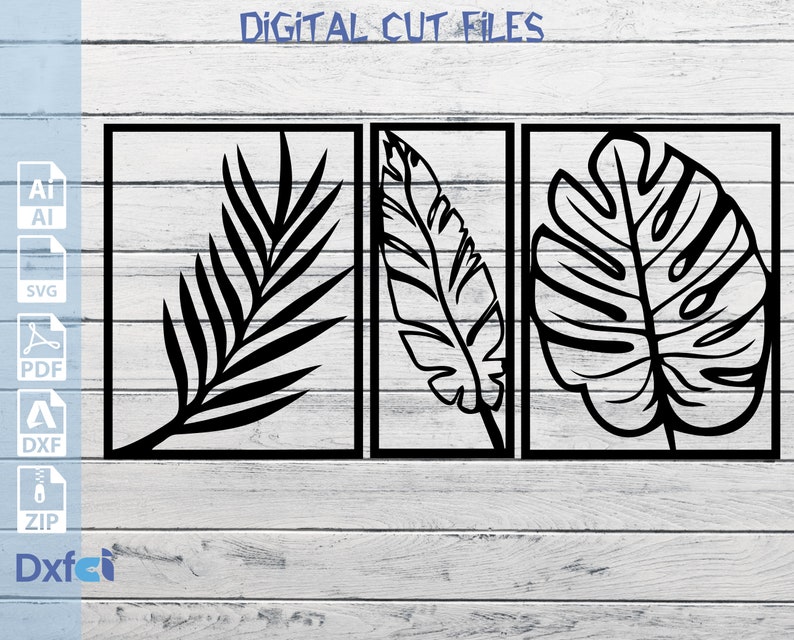 Leaves Svg Leaves Silhouettes Laser Cut Dxf Files Leaf Svg - Etsy