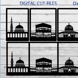 Islamic Laser Cut Files: Masjid Nabawi, Kaaba, Mecca Decor (SVG, DXF ...