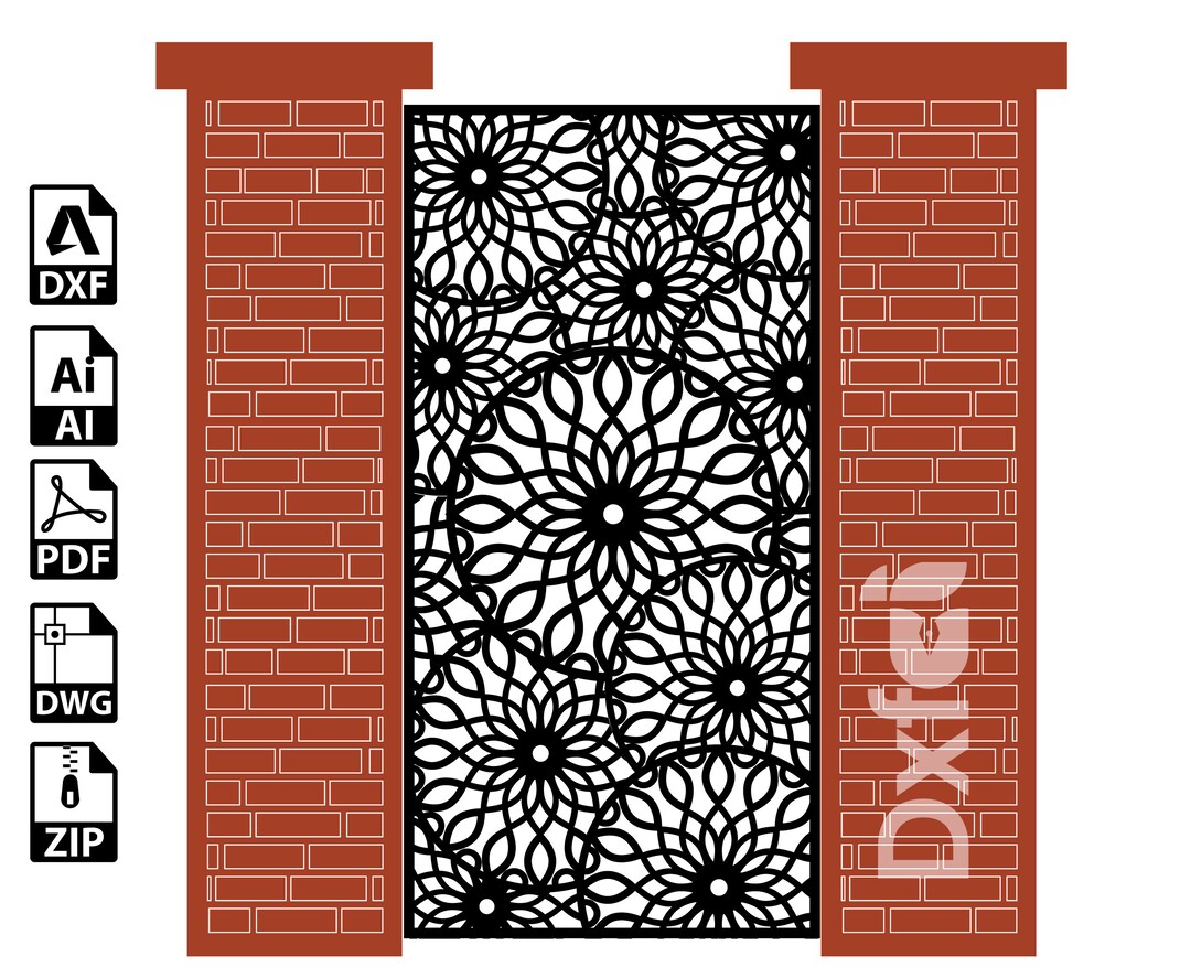 Metal Gate Dxf Panel Garden Door Dxf Raund Plasma Panel Garden Doors ...