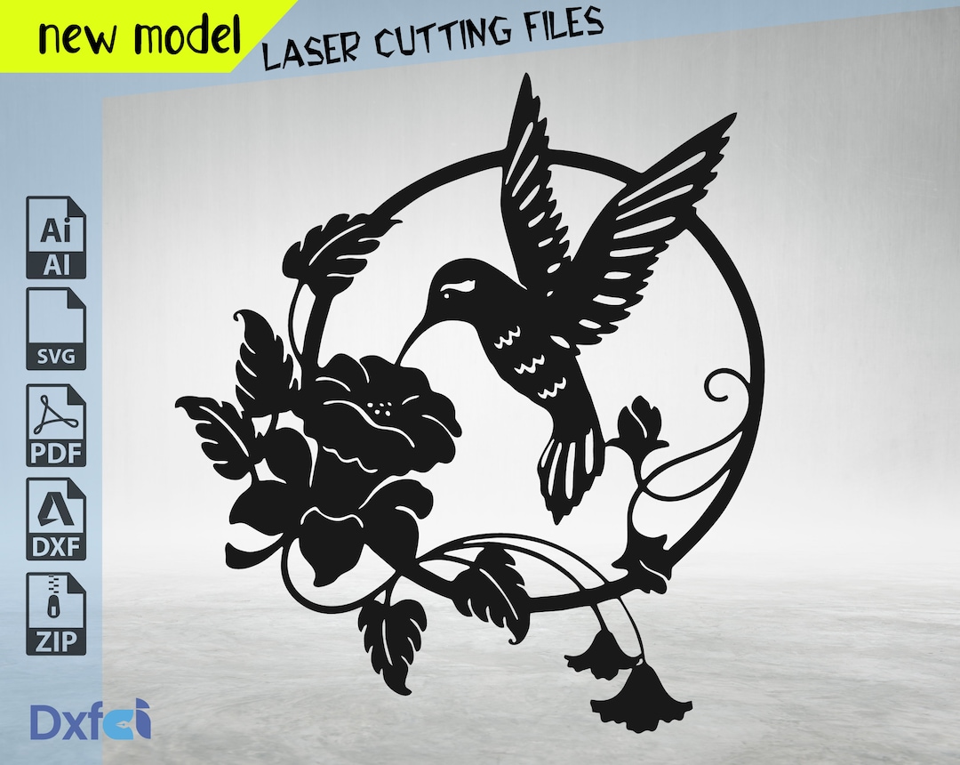 Hummingbird DXF SVG | Laser Cut & CNC Vector Files #duv285 - Etsy
