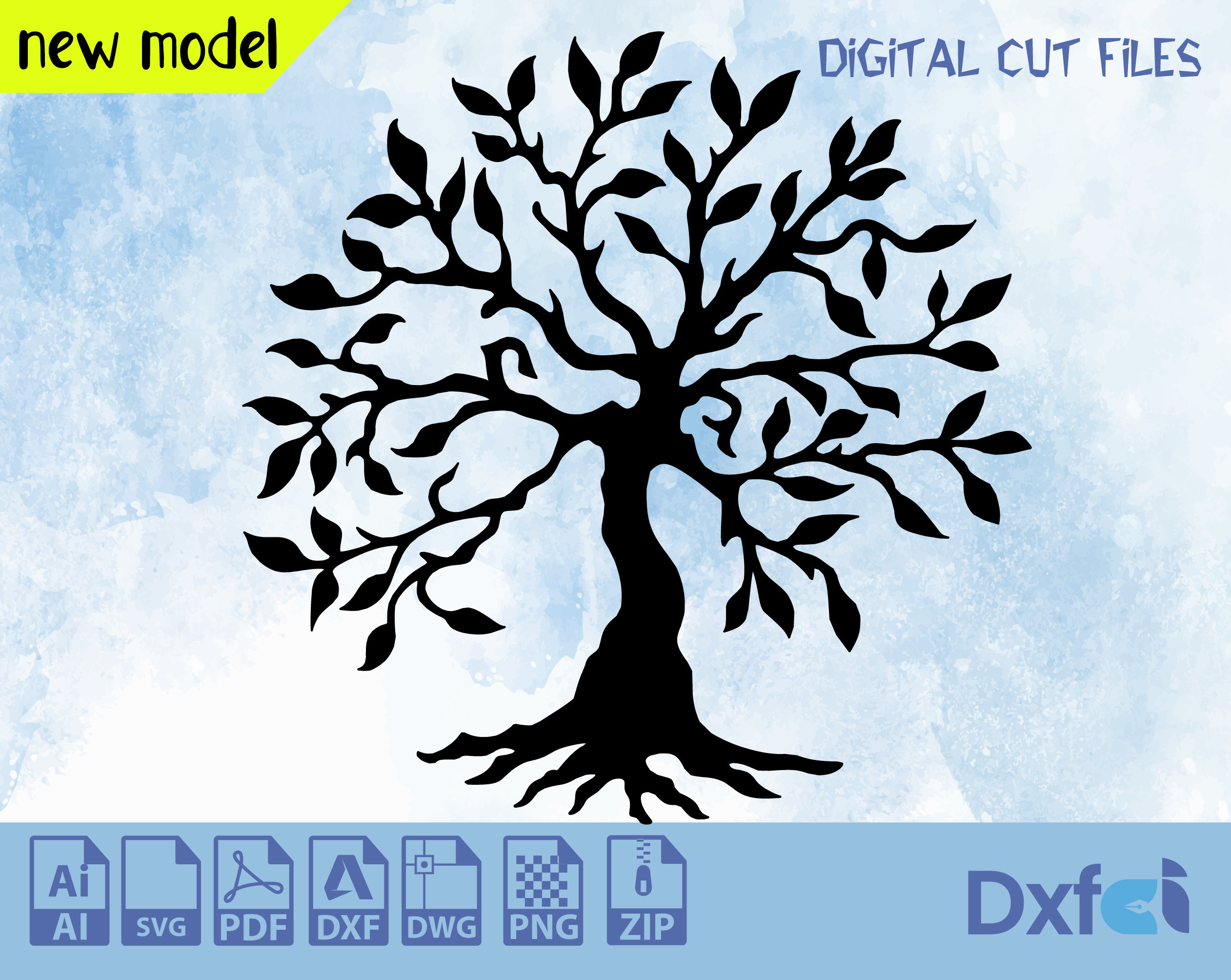 Olive Tree Svg Tree Dxf Vector Model Svg Ai Pdf Dxf Files Instant ...