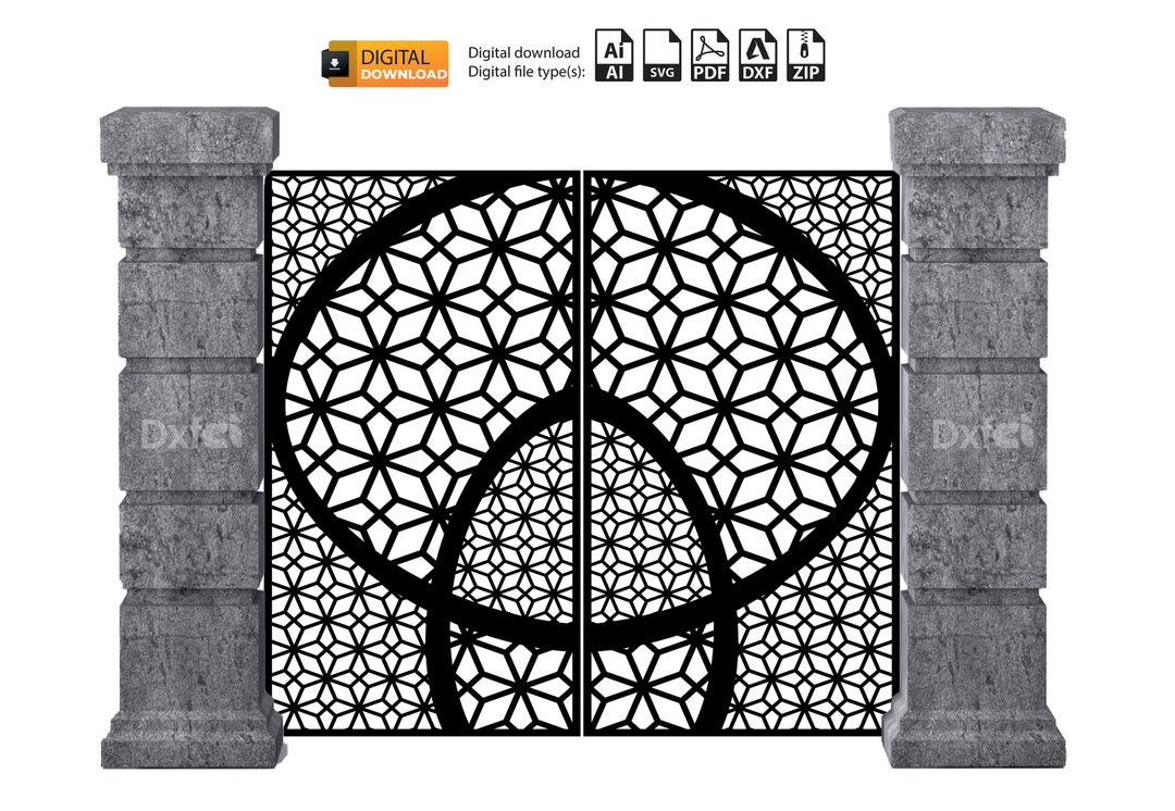 Digital Gate Grill Garden Doors Panel Dxf Panel Partition Room Divider ...