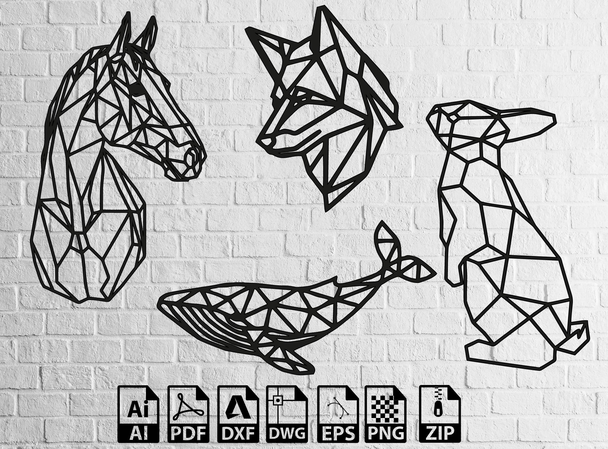 Wireframe Animal Svg Laser Cut Wall Art Decor Svg Whale Svg - Etsy Hong ...