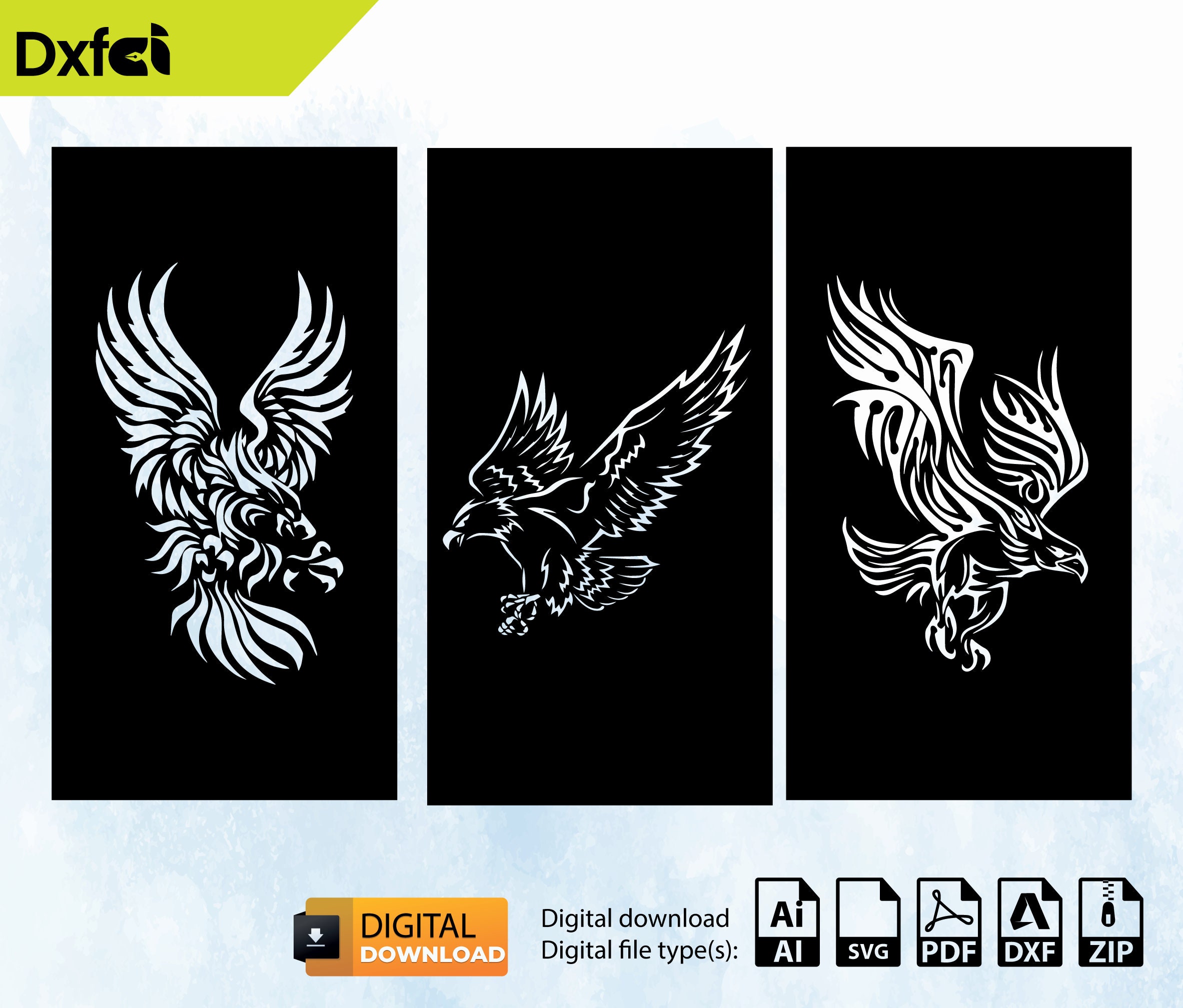 Flying Eagle SVG Vector Clipart: CNC Plasma Cutting Design (digital ...