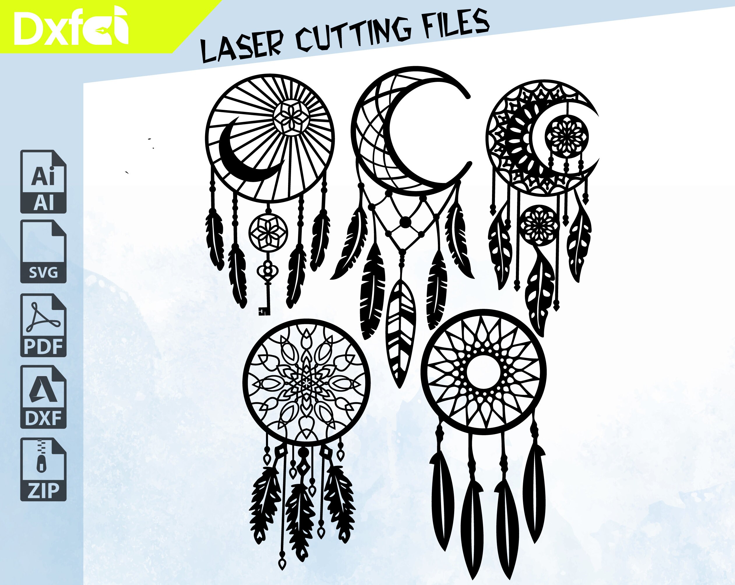 Dreamcatcher Svg File Wall Decor Laser Cutting Dream Catcher Dxf Files ...