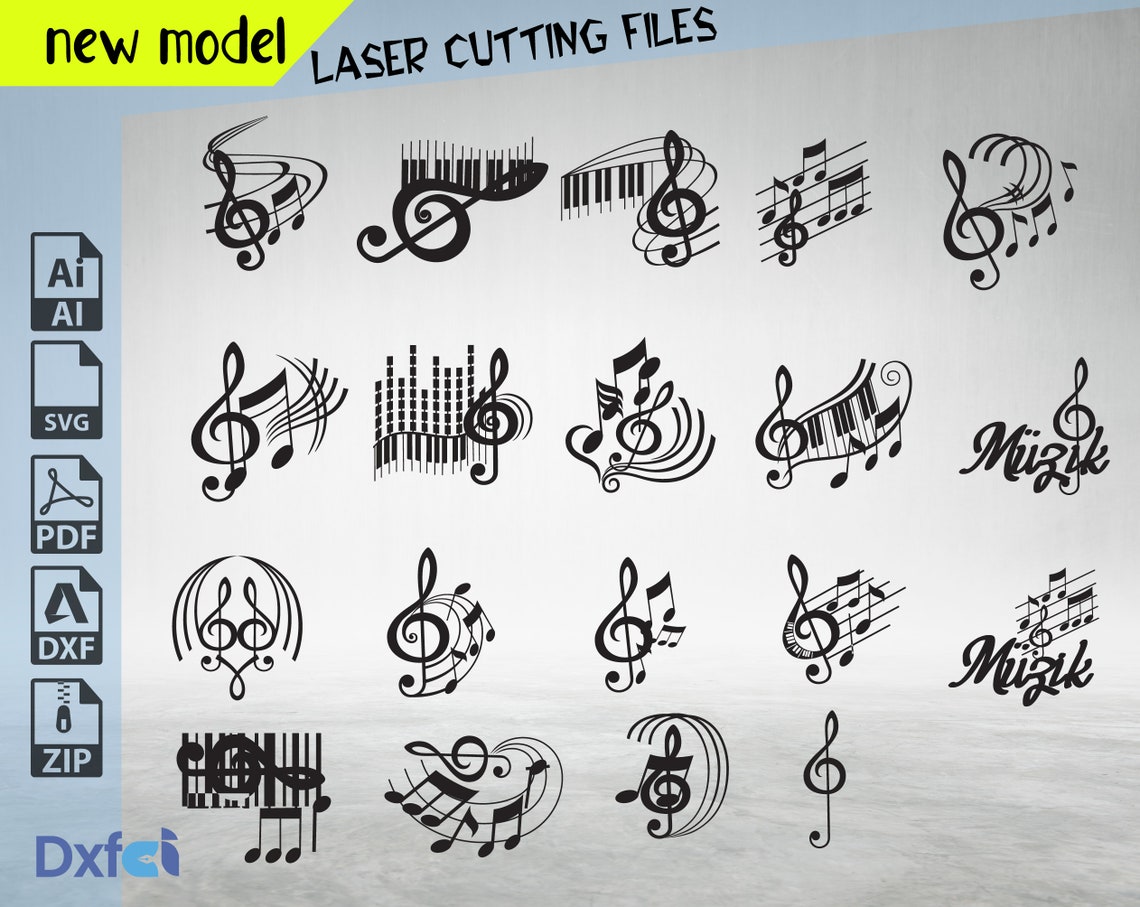 Music Decor for Wall Bundle Music Notes SVG Musical Notes - Etsy
