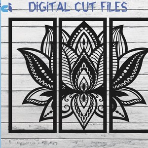 Lotus Flower Svg Files Mandala Svg, Laser Cut Dxf Files Flowers Dxf ...