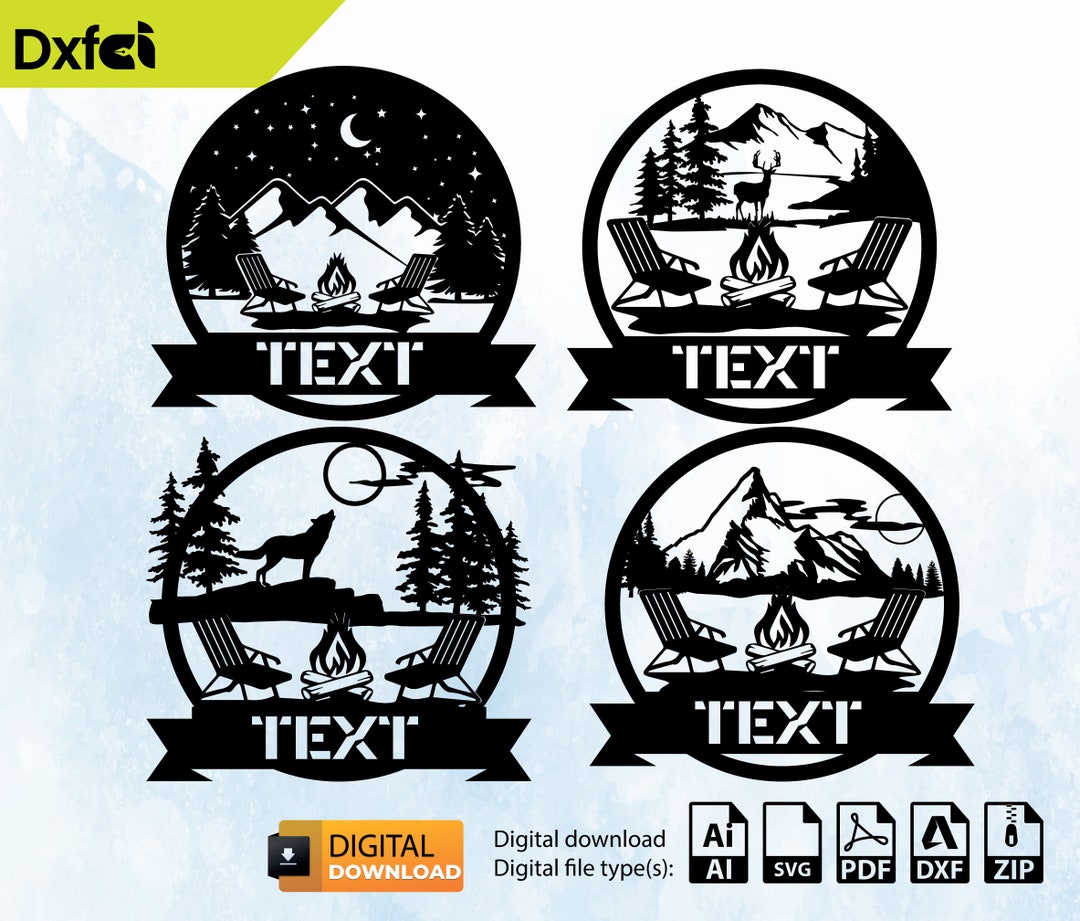 Campfire SVG DXF File, Laser Cut Template, Wall Art, Engraving Decal ...