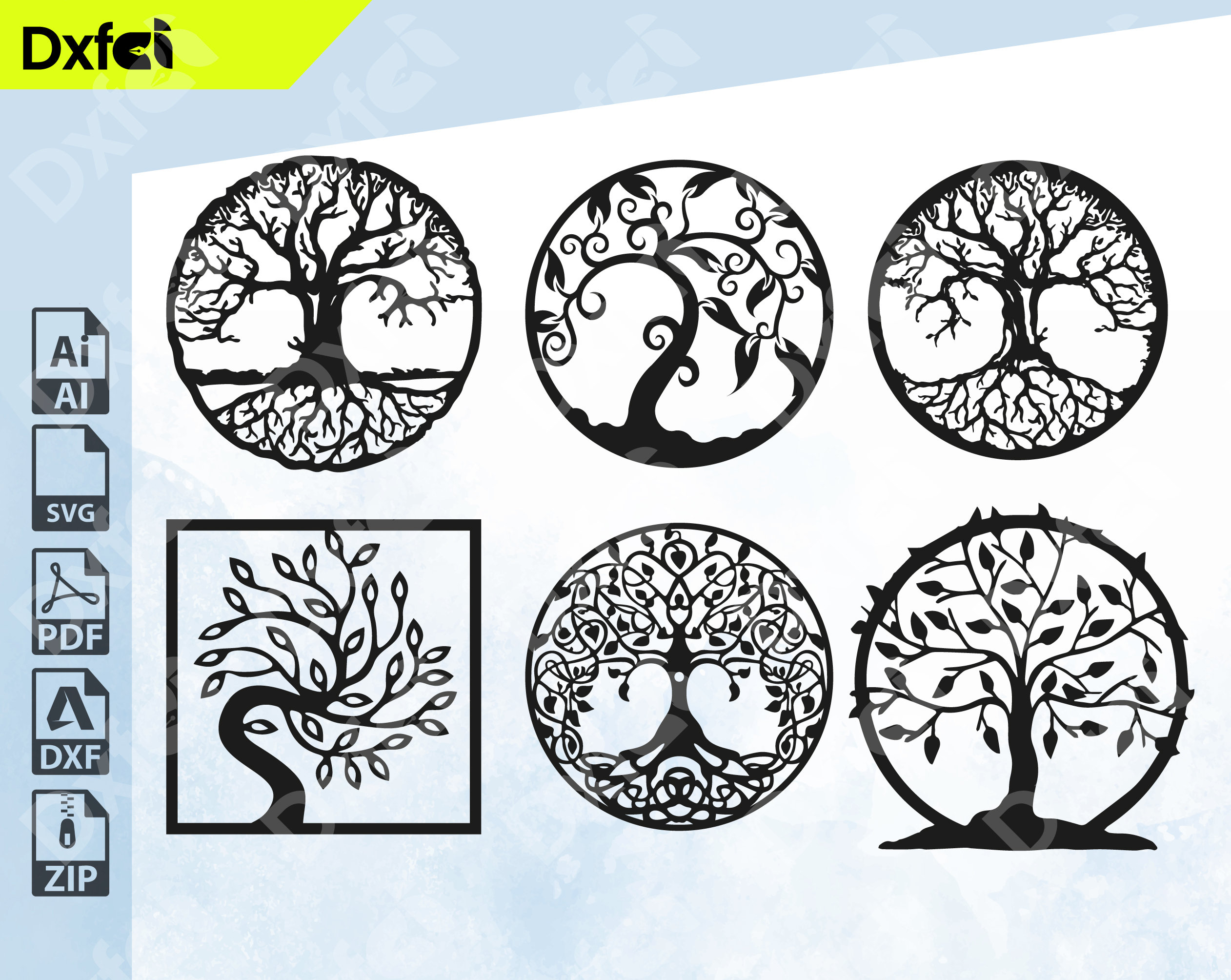 Árbol de la vida archivo DXF svg / png / pdf / eps / Ai archivo cnc ...