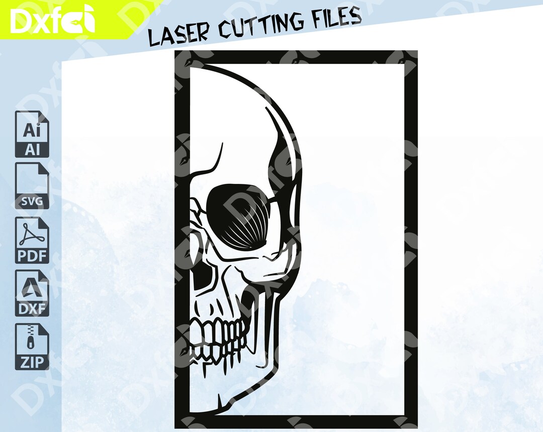 Buy Skull Svg File,laser Cut Dxf Files Glowforge Skull Cut File,skull ...