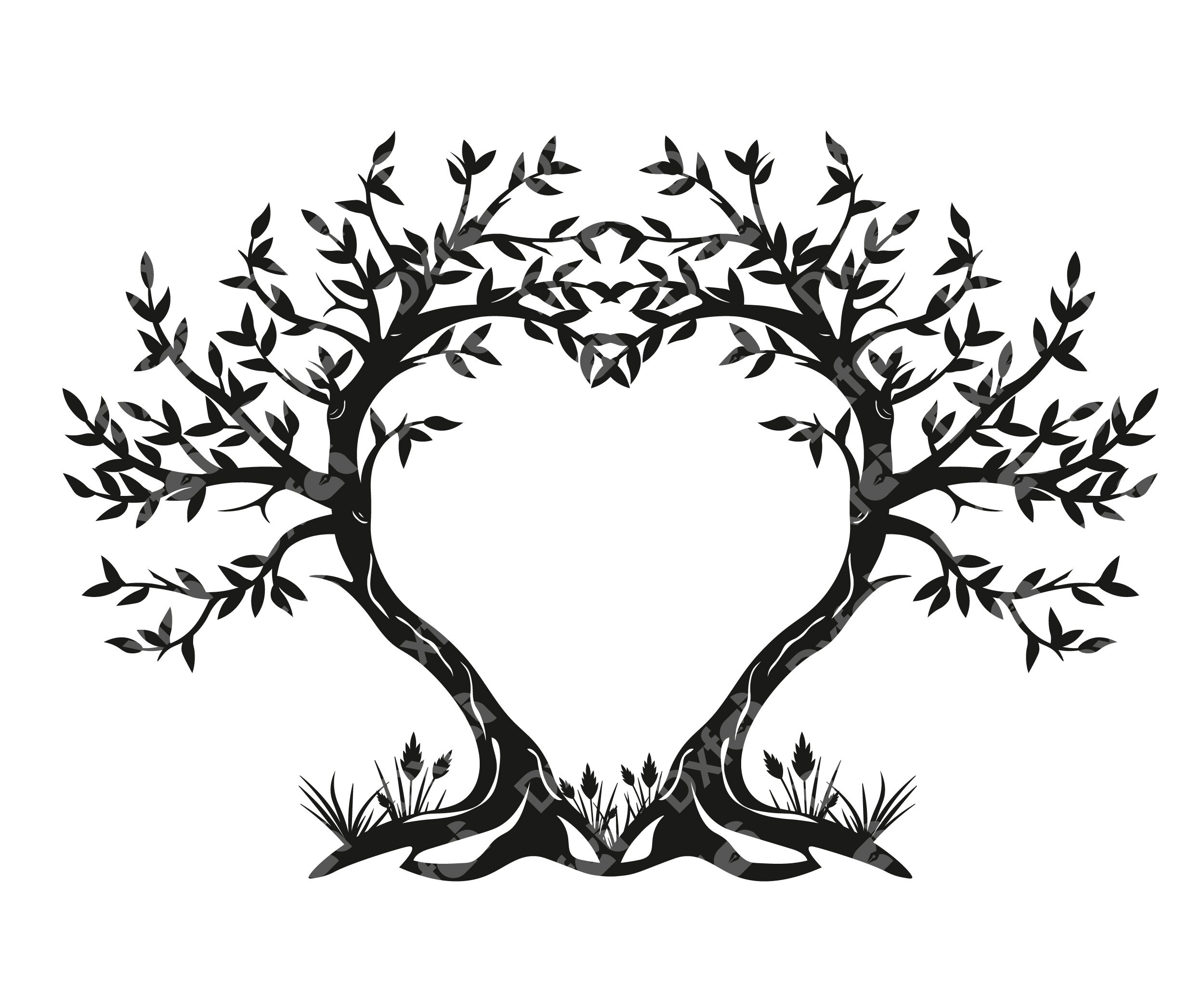 Heart Tree Svg Files Laser Cut Love Dxf Files Heart With Tree - Etsy ...