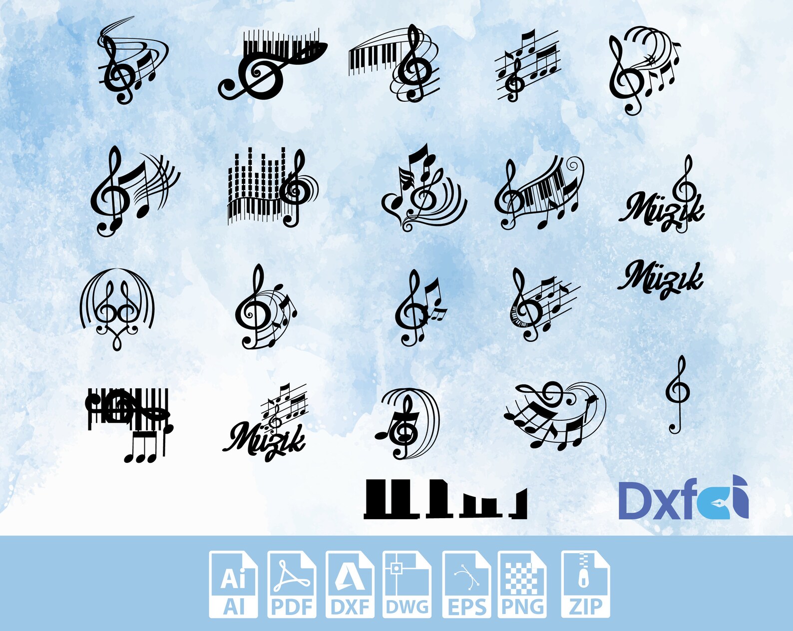 Music Decor for Wall Bundle Music Notes SVG Musical Notes - Etsy