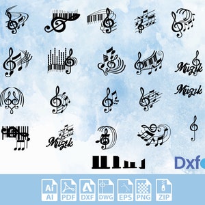 Music Decor for Wall Bundle Music Notes SVG - Musical Notes Clipart ...