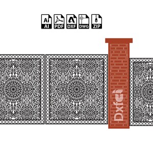 Digital Gate Grill Garden Doors Panel Dxf Panel Partition Room Divider ...