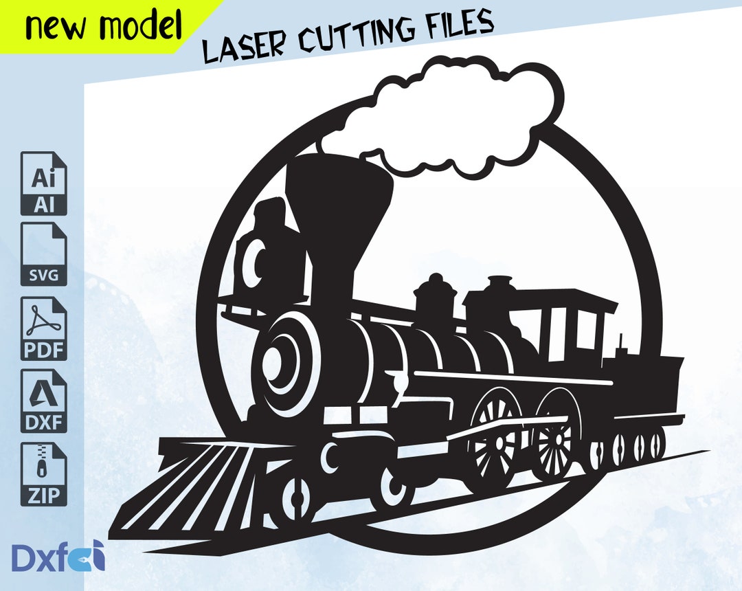 Train SVG, Train Dxf, Locomotive Clipart,steam Glowforge Laser, Train ...