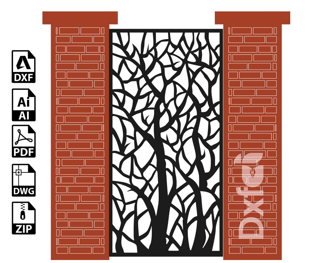 Tree Panel Dxf Garden Beech Panel Gate Dxf Iron Garden Gate,dxf Files ...