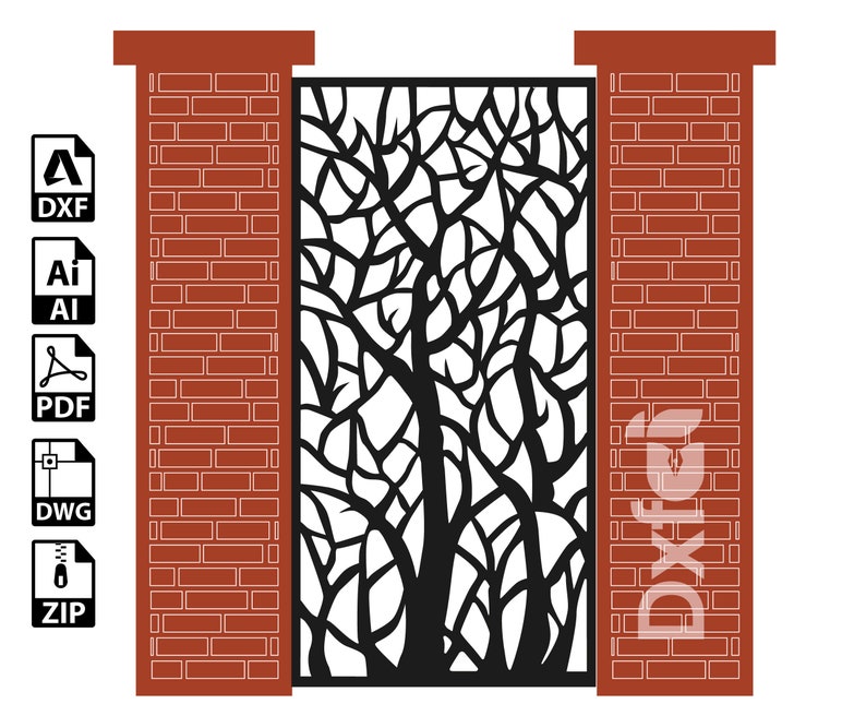 Tree Panel Dxf Garden Beech Panel Gate Dxf Iron Garden - Etsy