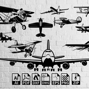 Airplane SVG Files Airplane Bundle Flight Dxf Cut Files ,travel Vector ...