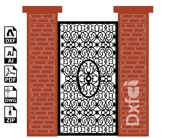 Wrought Iron Gate Grill Panel Dxf Panel Partition Room Divider - Etsy