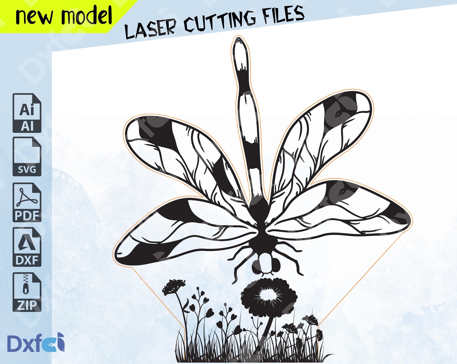 Dragonfly Night Light,dragonfly Svg 3D Vector Illusion Acrylic Lamp ...