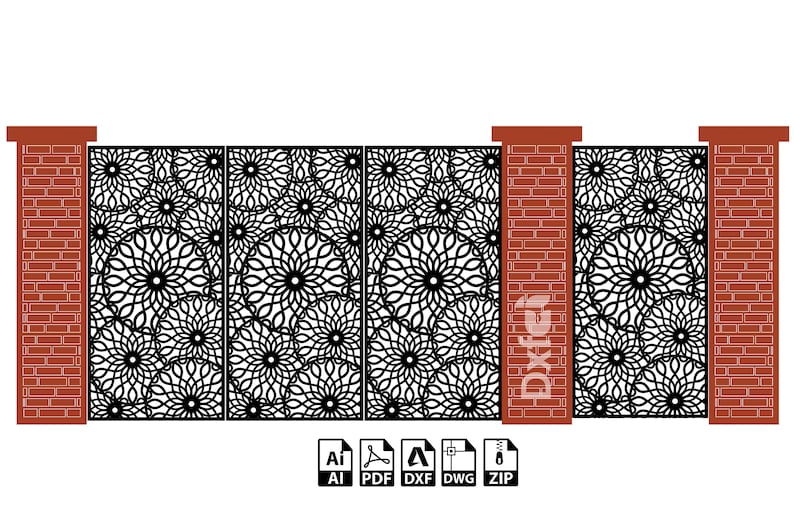 Metal Gate Dxf Panel Garden Door Dxf Raund Plasma Panel Garden - Etsy