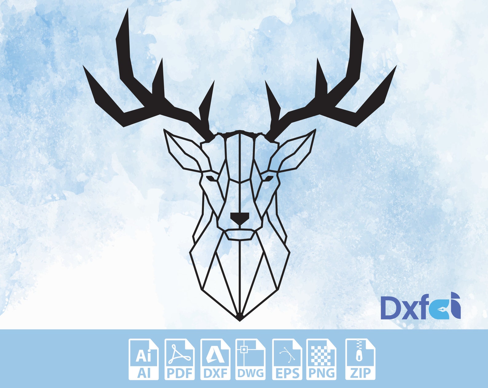 Geometric Deer Portrait DXF File for Laser and Plasma Cut Deer - Etsy