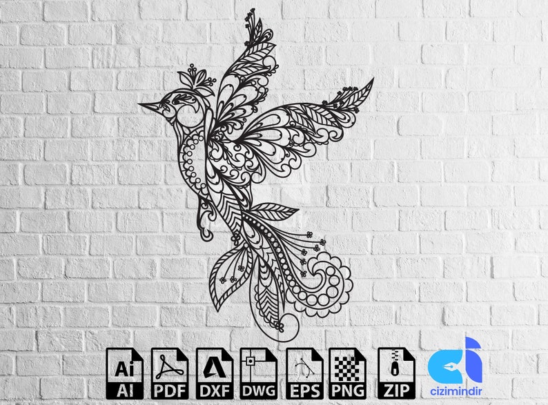 Mandala Ornamental Bird Decor Design Drawing Design File - Etsy