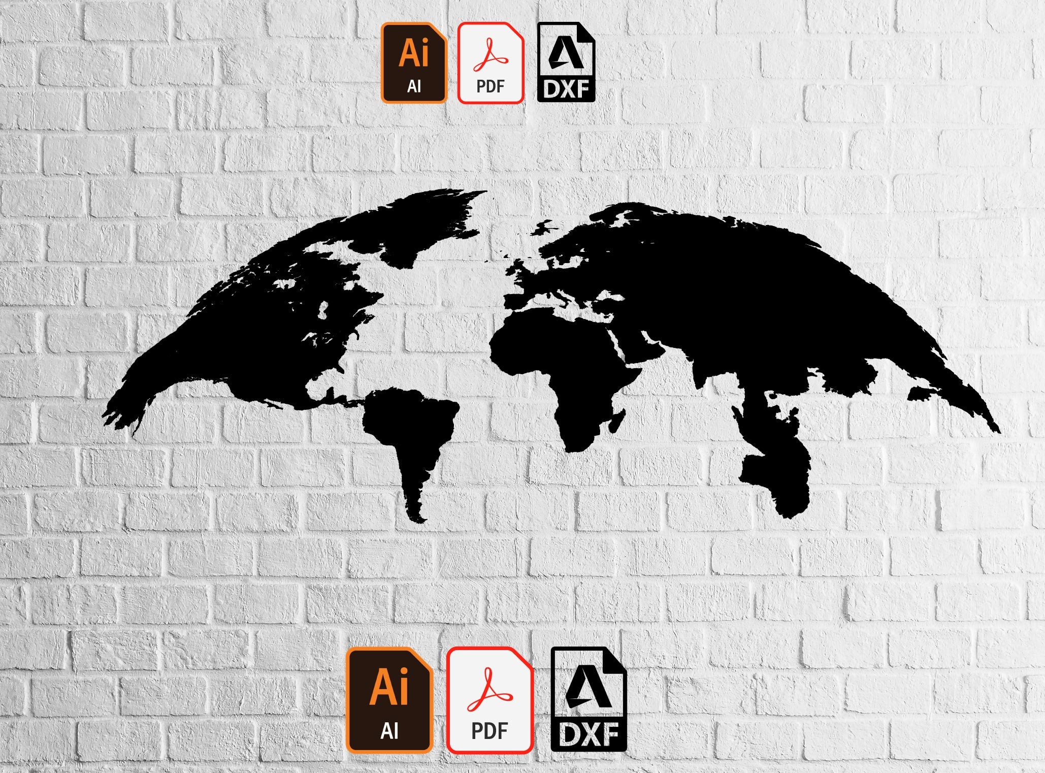 World Map Svg Maps Dxf Files Laser Cut Metal Wall Art - Etsy Australia