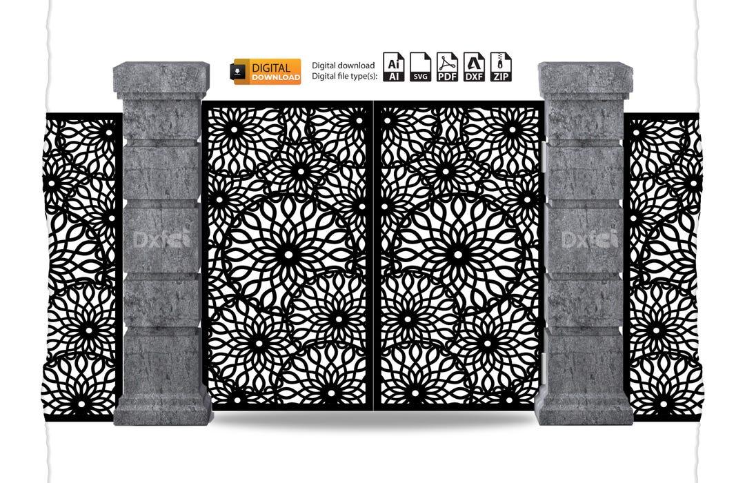 Panel Dxf DXF File for Laser Cut Garden Gate Dxf Svg Files Plasma ...