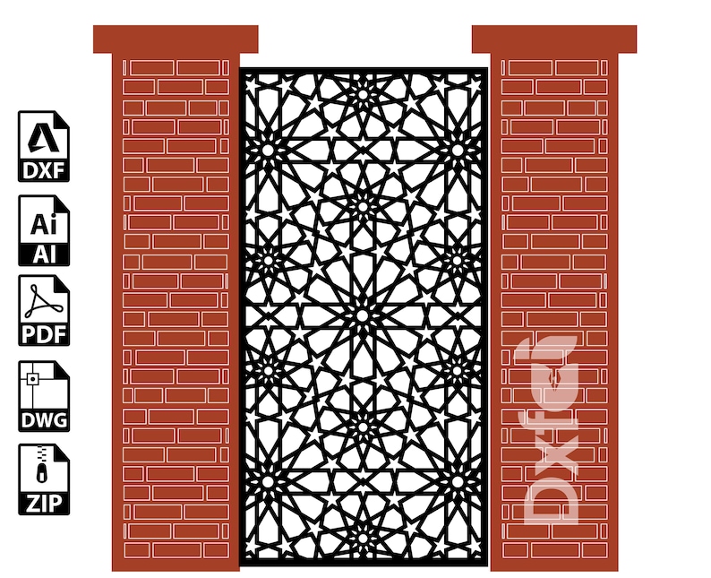 Main Gate Selcuklu Gate Design Svg Iron Main Swing Gate Dxf - Etsy