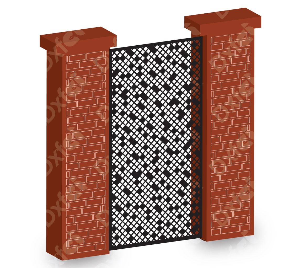 Modern Rectangle Svg Pattern Panel DXF Main Gate Iron Main - Etsy