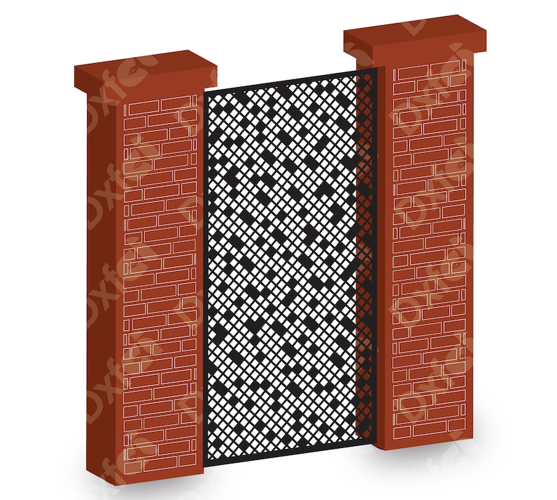 Modern Rectangle Svg Pattern Panel DXF Main Gate Iron Main - Etsy