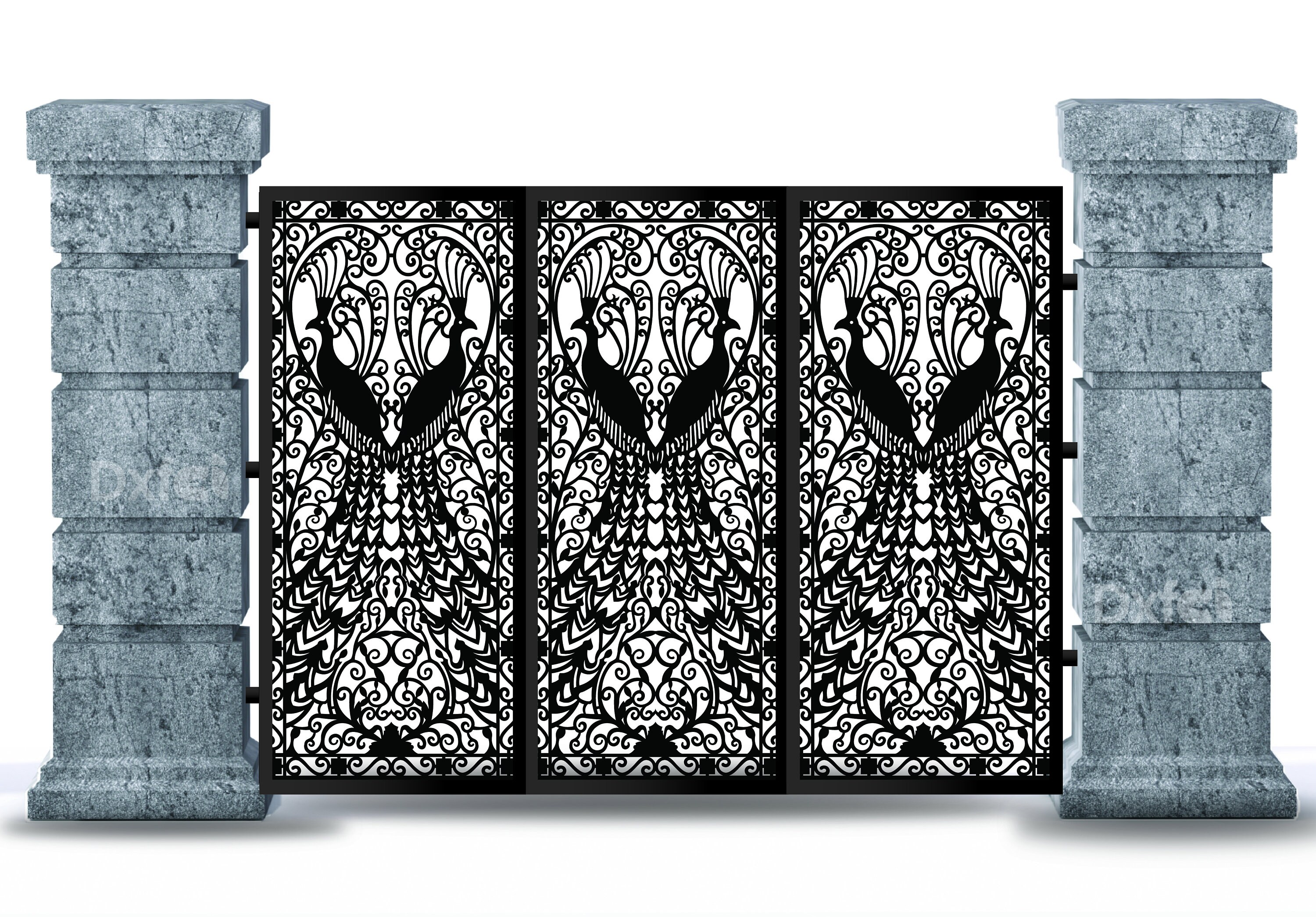 Peacock Heart Gate Design: Laser Cut Metal Art (digital Download) - Etsy