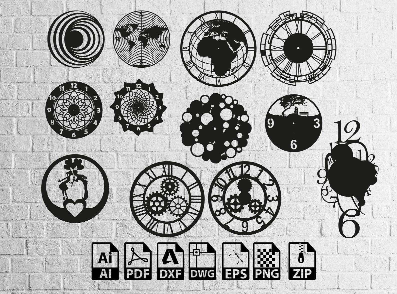 60 Horloges Modèles Bundle Horloges Svg Horloge Murale Dxf - Etsy Canada