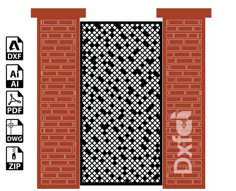 Modern Rectangle Svg Pattern Panel DXF Main Gate Iron Main - Etsy