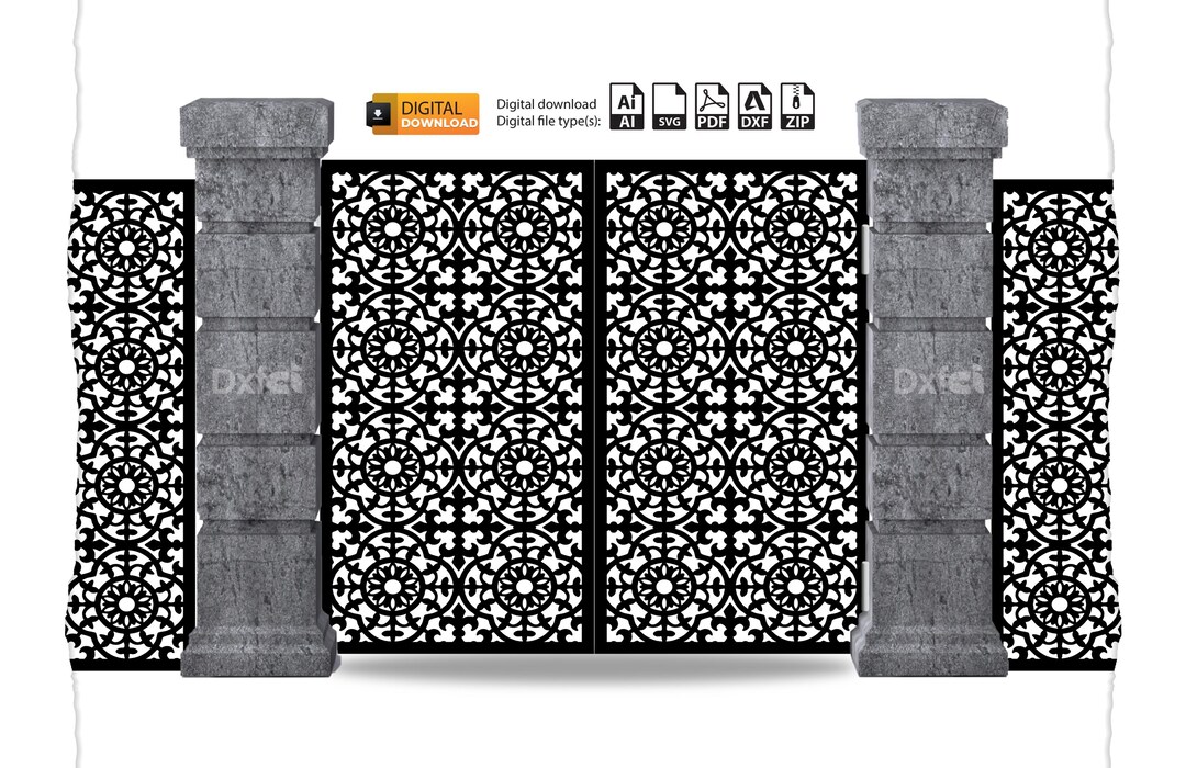 Panel Dxf DXF File for Laser Cut Garden Gate Dxf Svg Files Plasma ...