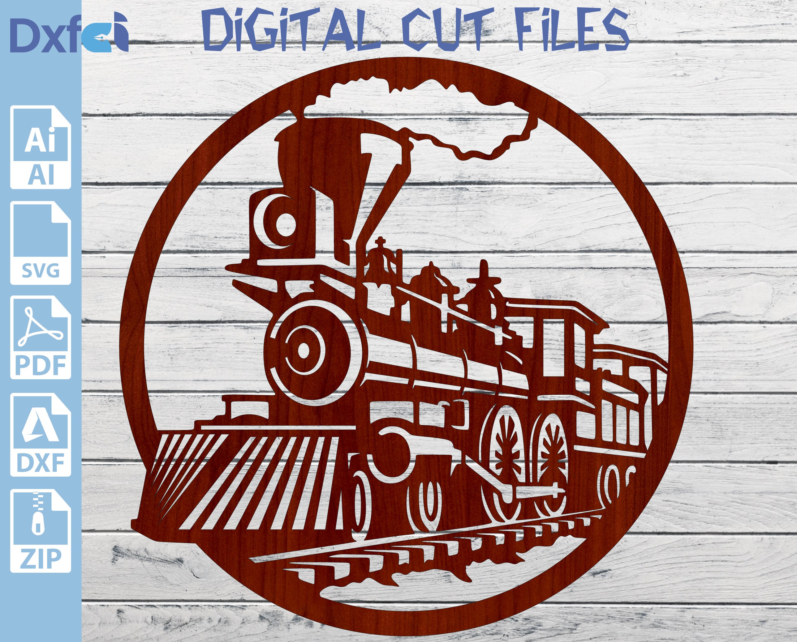Train Svg Cut File Train Dxf Files Plasma Cut File Steam Etsy