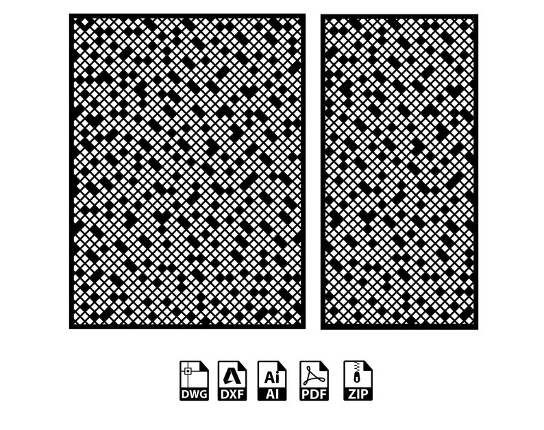 Modern Rectangle Svg Pattern Panel DXF Main Gate Iron Main - Etsy