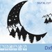 Moon Design Svg Files Digital Vector Instant Mountain Camping, Forest ...