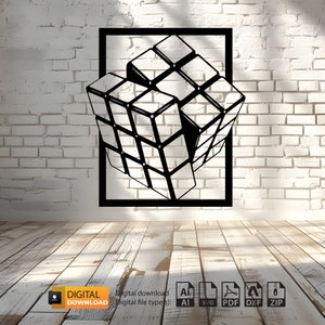Cube SVG | Rubiks Cube DXF File | Sticker | Silhouette DXF | Svg Dxf ...