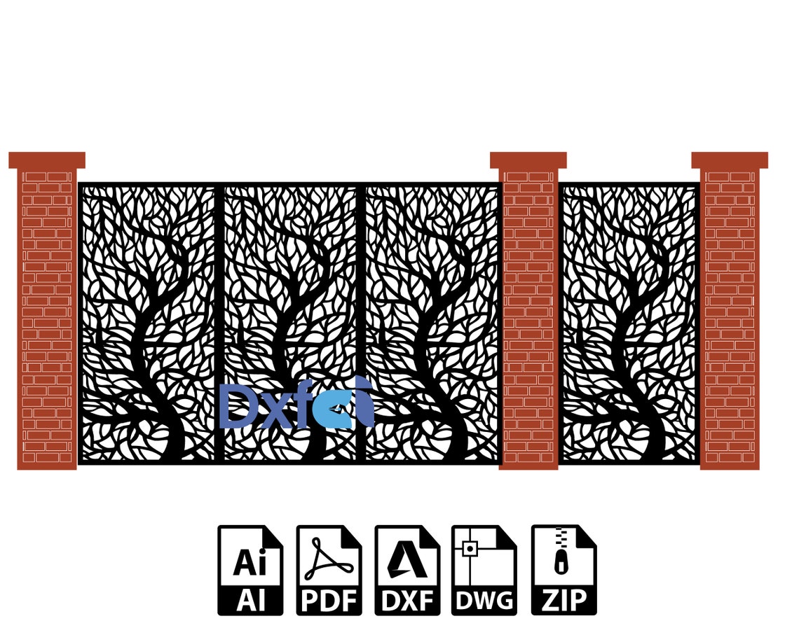 Tree Panels DXF Leafs Set Tree Panel Floral Patterns Tree - Etsy