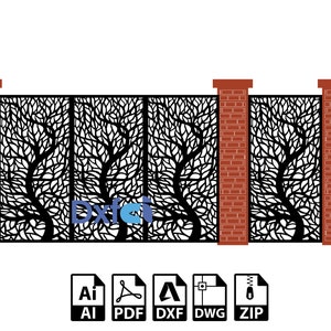 Tree Panel DXF: Floral Laser Cut Vector Files (digital Download) - Etsy