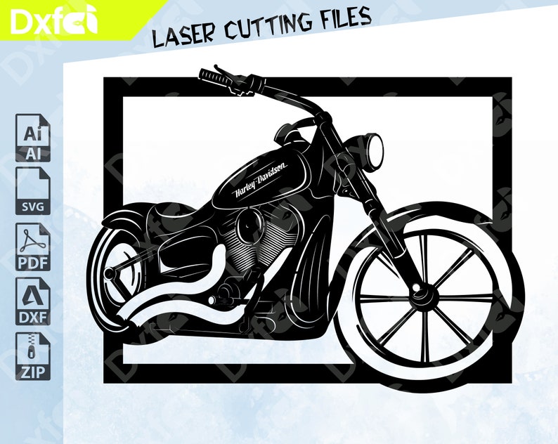 Harley Davidson Motorcycle Svg Laser Cut Dxf Files Wall Decor - Etsy