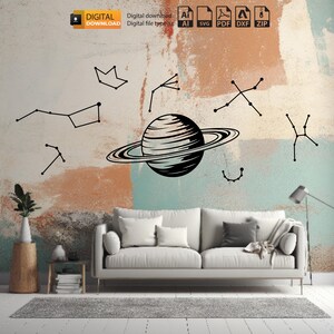 Saturn Planet SVG Dxf Files | Space Wall Decor | Laser Cut & CNC Files ...