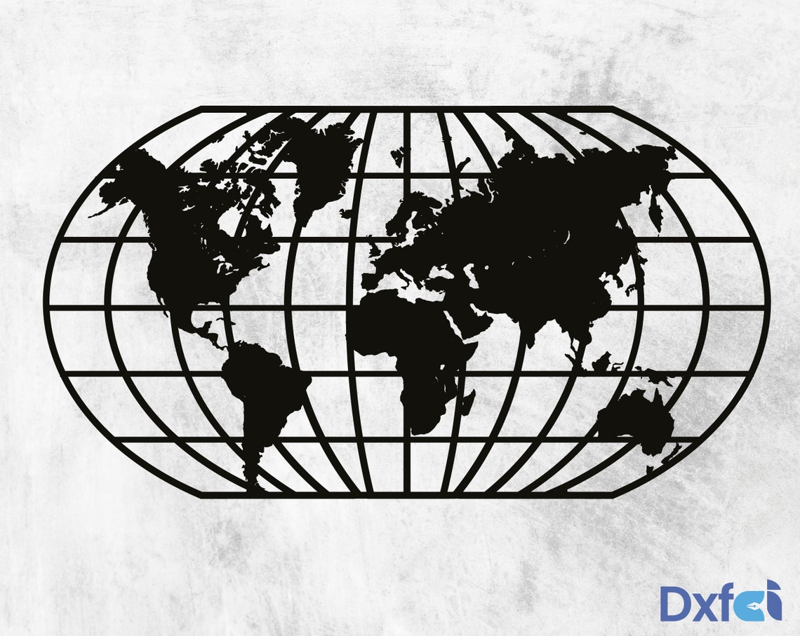 World Map Svg Maps Decor Wall Art Laser Cuts Svg Dxf - Etsy