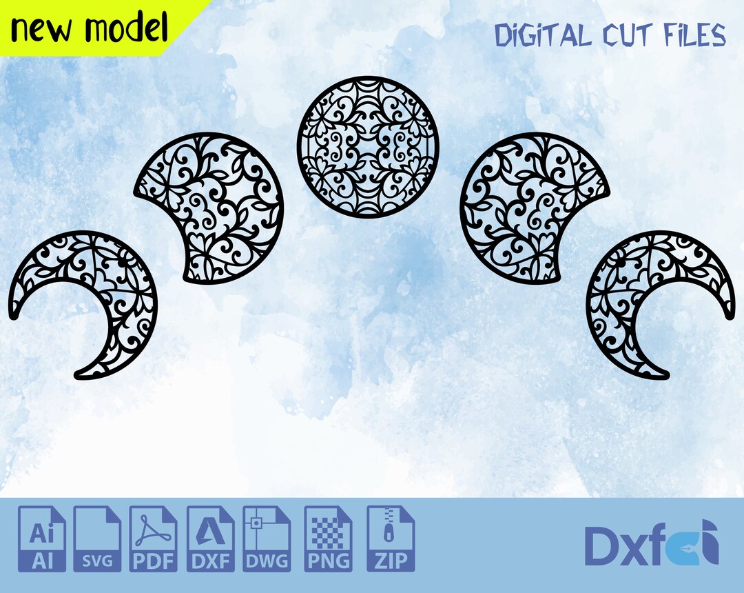 Moon Phase Svg, Moon Phase Pdf, Moon Phase Dxf, Moons Svg Dxf Moon ...